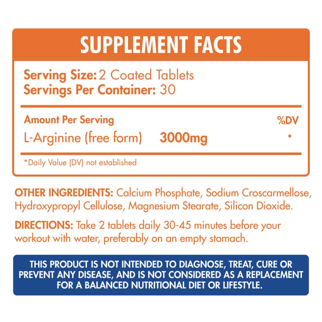 Arginine 3000 Max Muscle | Free Form Tablets for Pump & Performance Beseha.